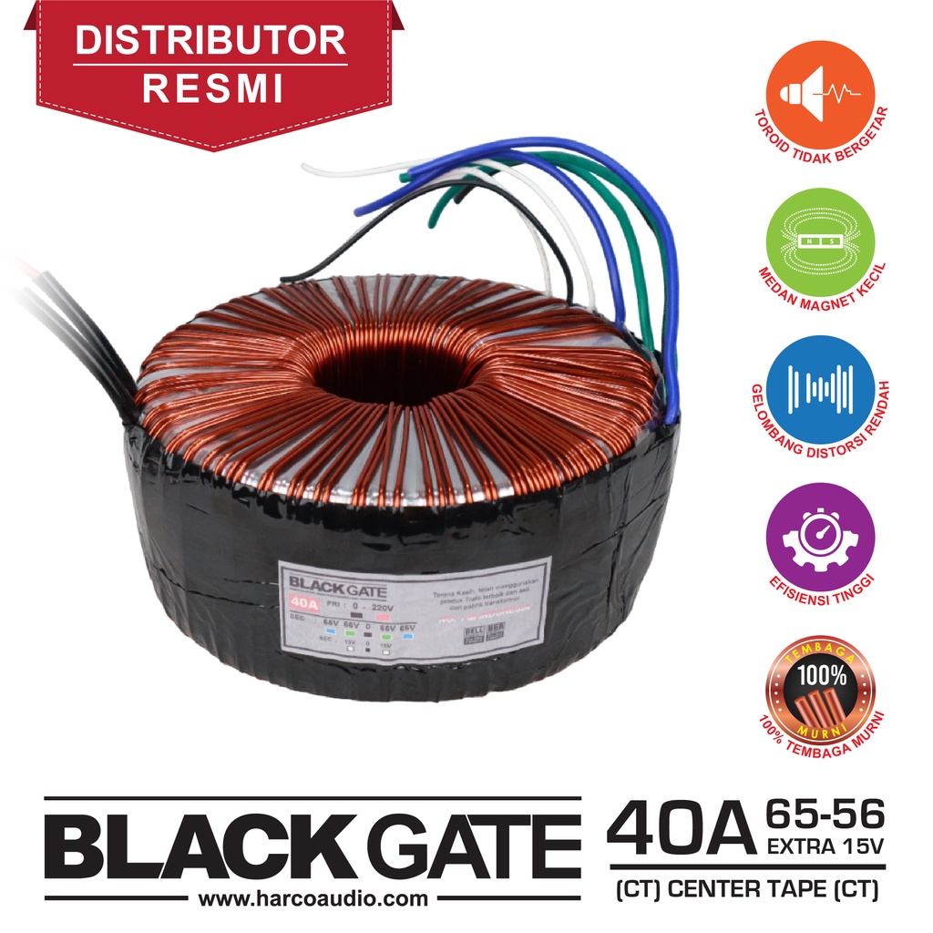 Jual Trafo Toroidal Blackgate 40A - 65V (2022) | Shopee Indonesia