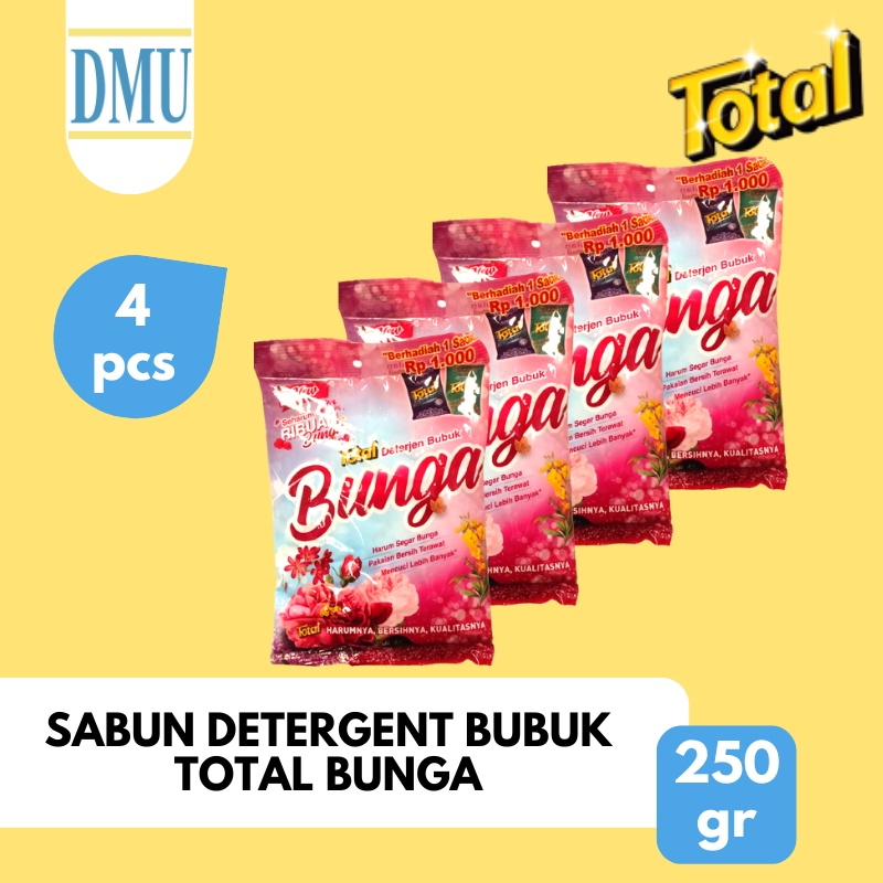 Jual Sabun Detergent Bubuk Total Bunga 250gr - 4 Pcs | Shopee Indonesia