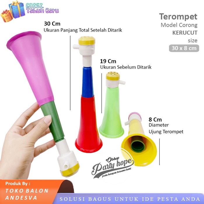Jual Terompet corong / terompet tahun baru / terompet tiup plastik ...
