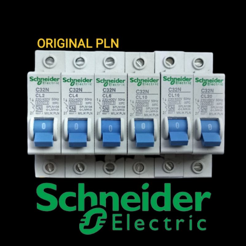 Jual mcb sneider biru standar pln mcb listrik mini circuit breaker cl 2 cl 4 cl 6 cl 10 baru ...