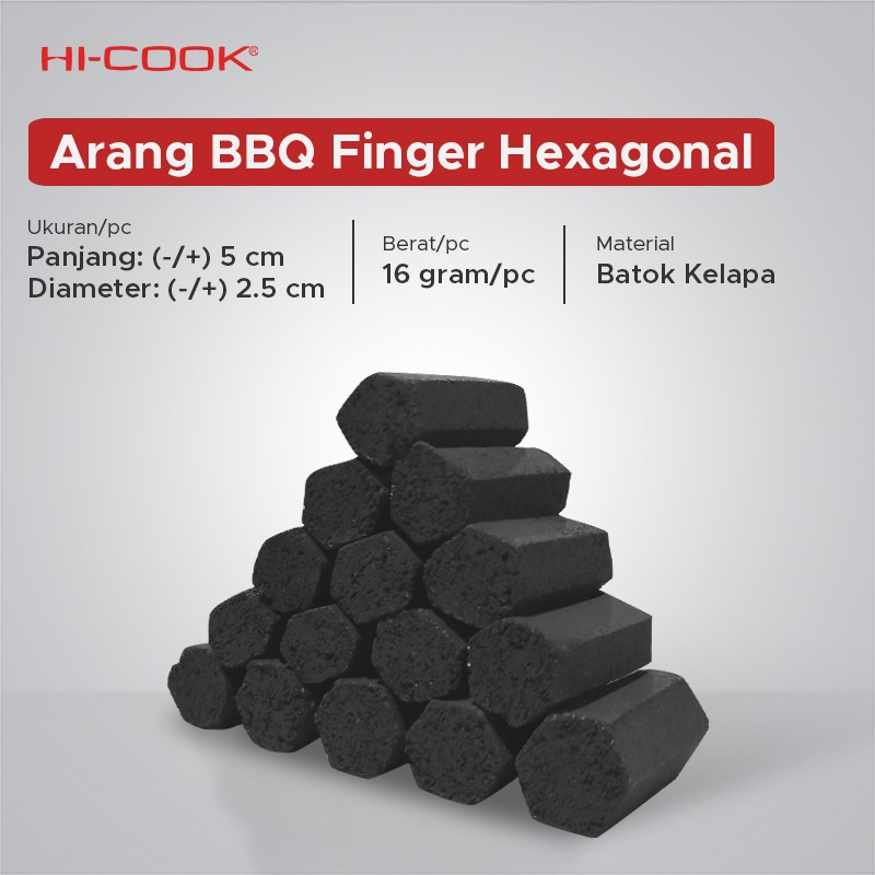 Jual Arang BBQ Finger / Arang Briket Food Grade Premium Quality Hi-Cook ...