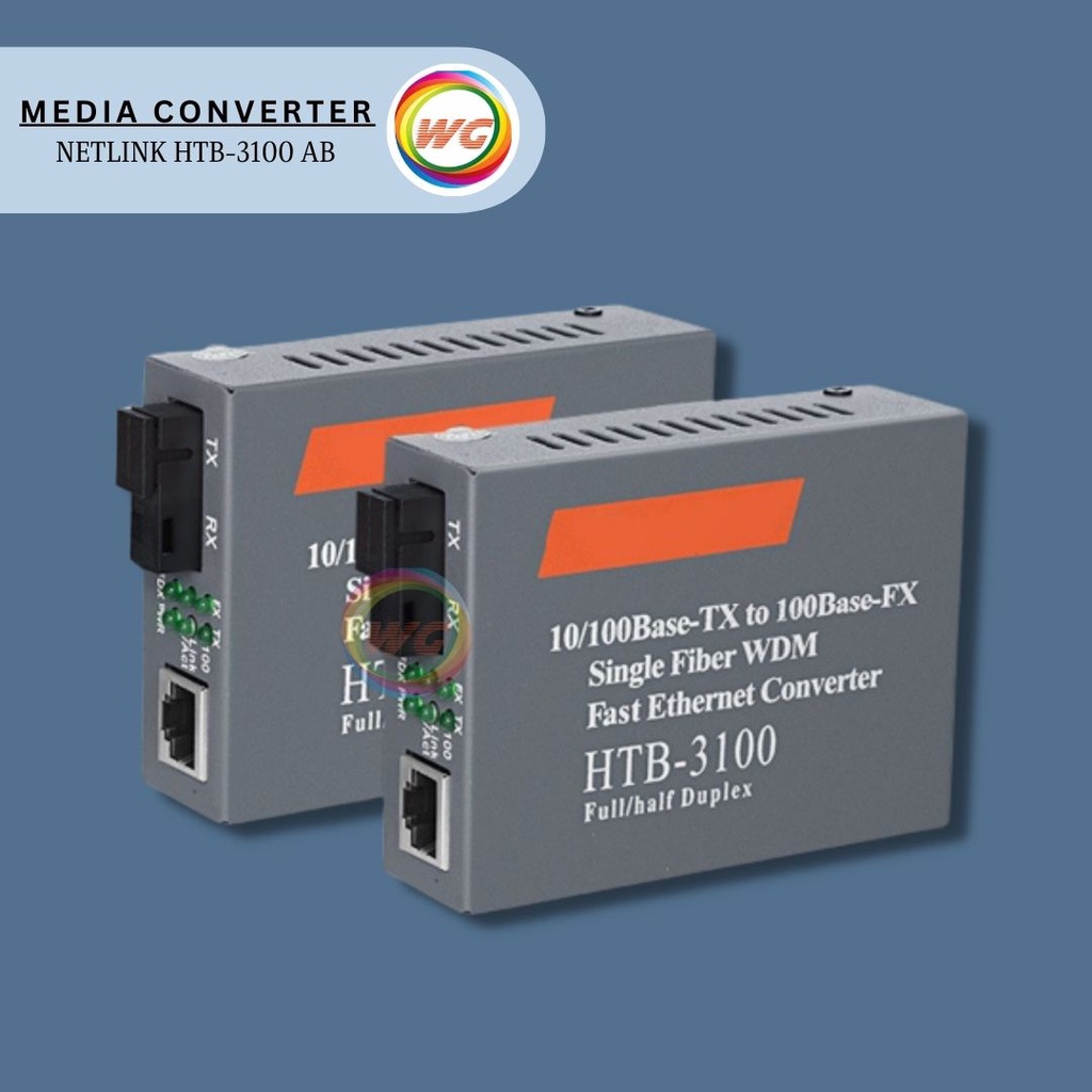 Jual Media Converter Fiber Optic Netlink HTB 3100 25km A+B | Shopee Indonesia