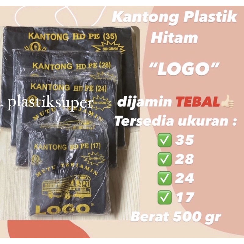 Jual Kantong Asoy / Plastik Hitam Merek Logo (TEBAL) | Shopee Indonesia