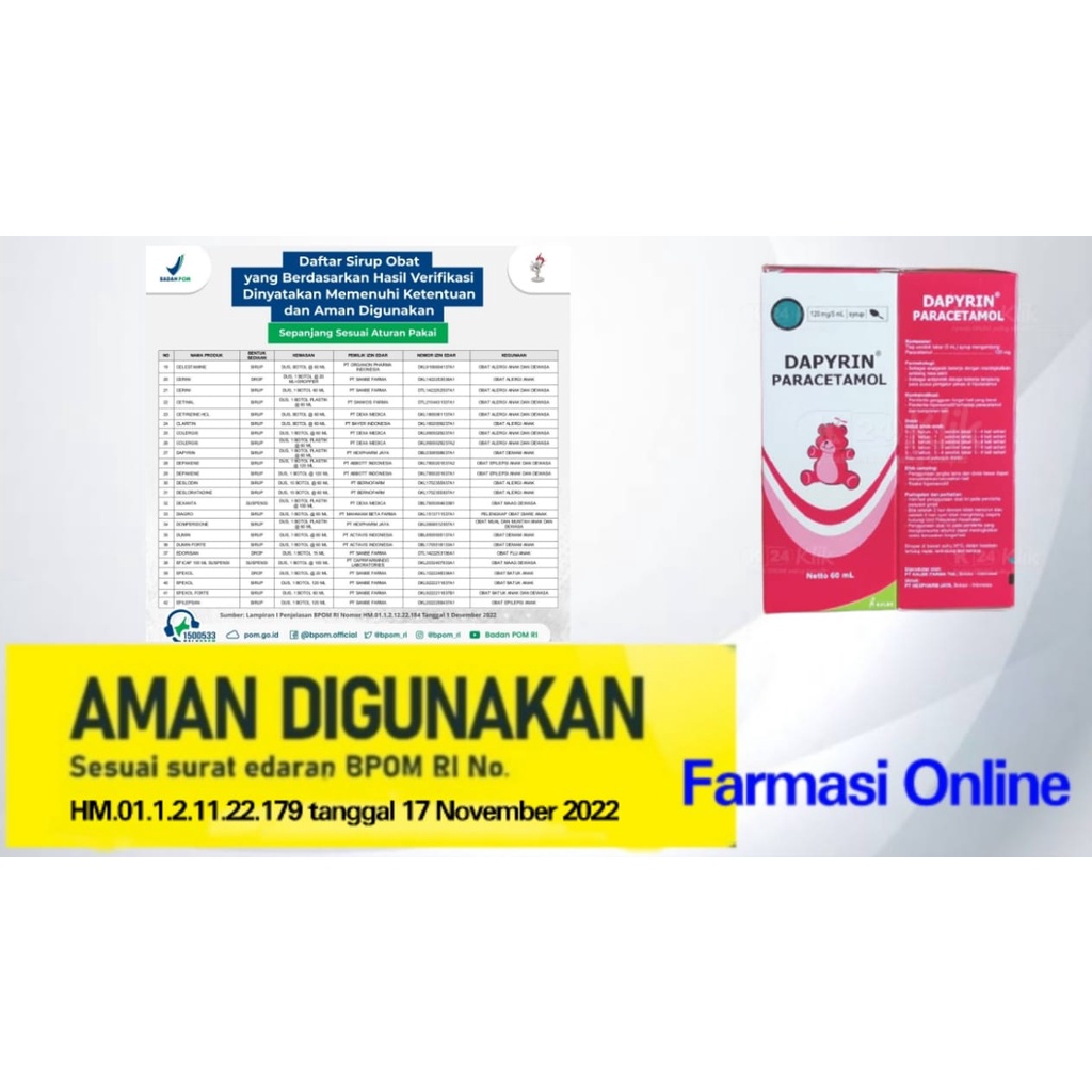 Jual Dapyrin Paracetamol Syrup 60 ml | Shopee Indonesia