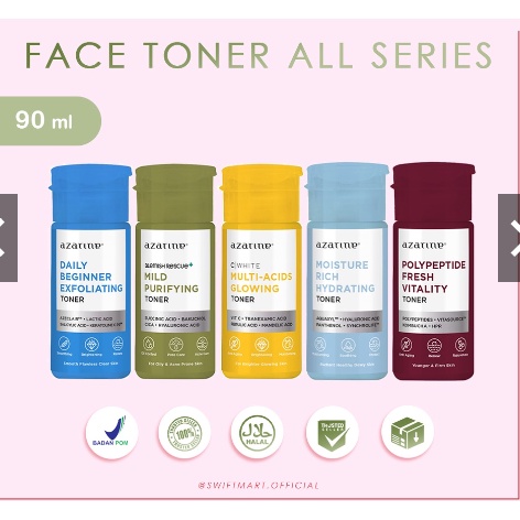 Jual TONER AZARINE EXFOLIATING, GLOWING, HYDRATING, PURIFYING, RETINOL ...