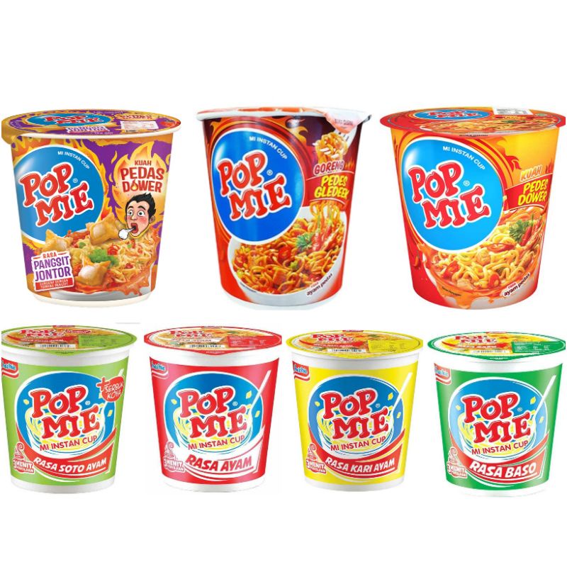Jual POP MIE Aneka Mi Instan Cup Soto Ayam kari baso pedas gledek ...