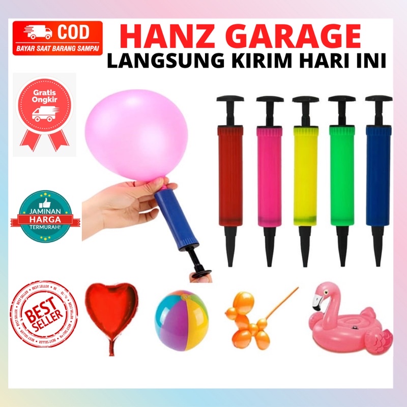 Jual Pompa Balon Tangan Manual / Alat Pompa Tiup Angin Balloon Bola ...
