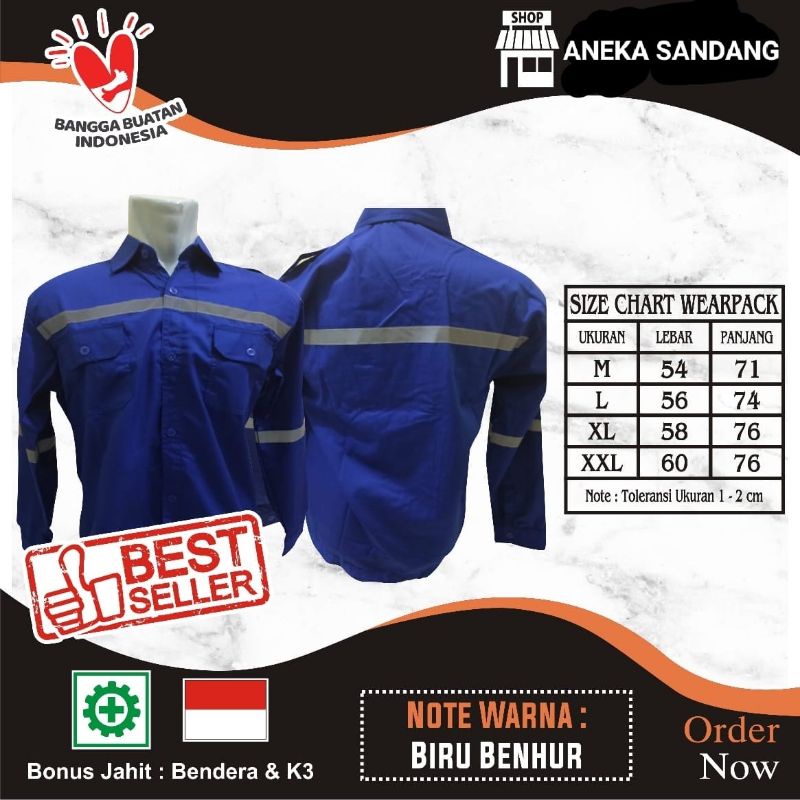 Jual BAJU KERJA PANJANG SAFETY / TAMBANG / PROYEK / WERPACK / KATELPACK ...