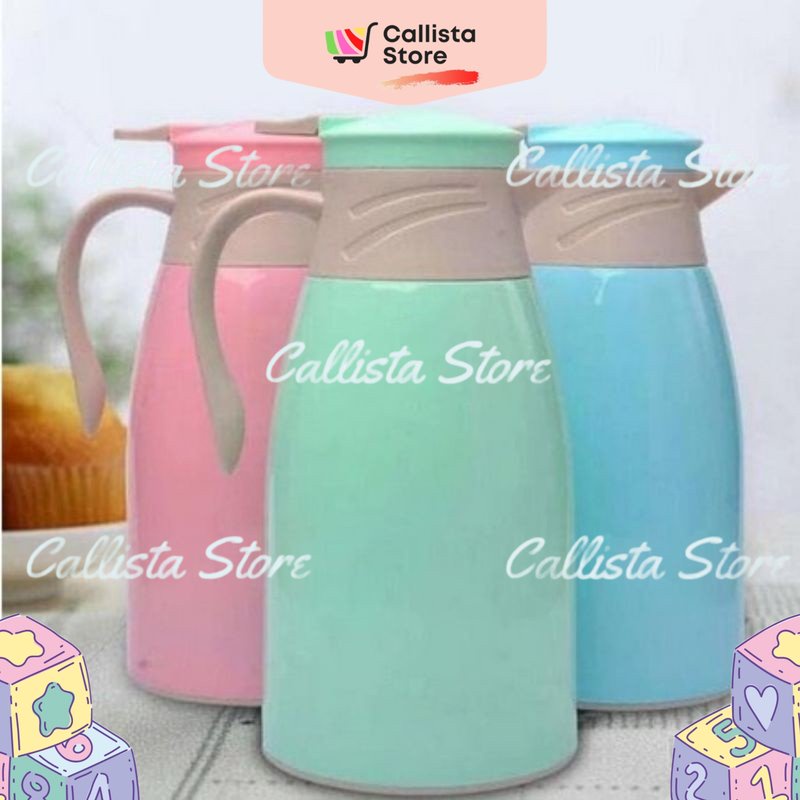 Jual Termos Jug 1L Teko 1000ml termos air panas bahan kaca luar plastik ...