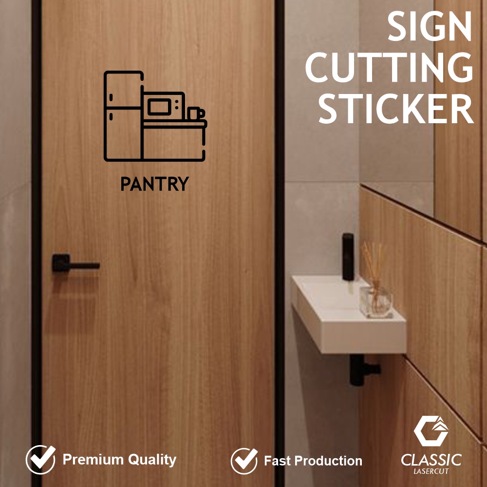 Jual Sign Sticker Pantry / Sign Sticker / Sign Pintu 15 x 35cm | Shopee ...