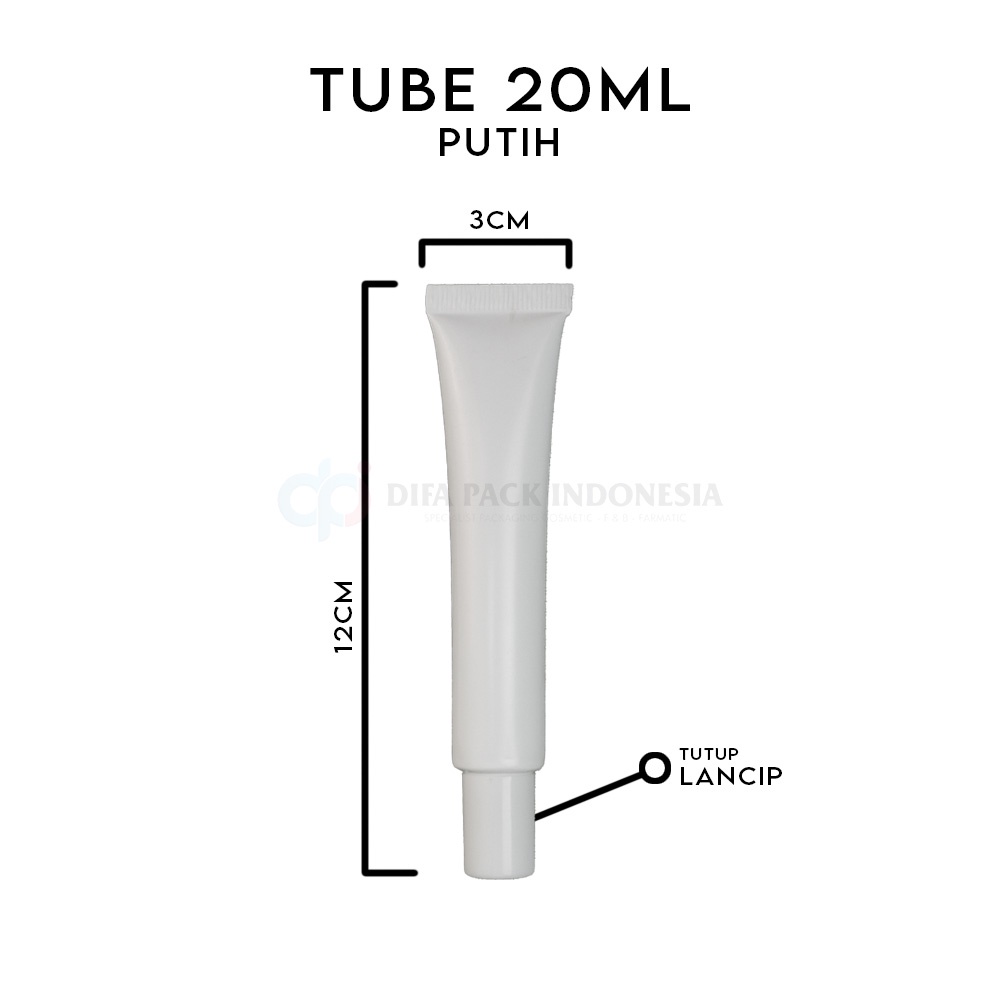 Jual Botol tube 20ml putih ulir/ Tube 20ml model lancip | Shopee Indonesia