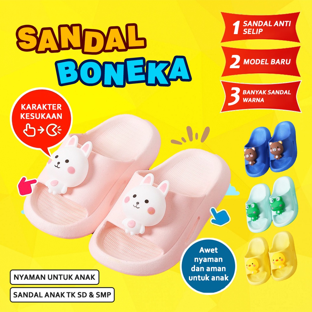 Jual Sendal Anak Boneka Cewek Rumahan Cantik dan Keren untuk Anak Cowok ...