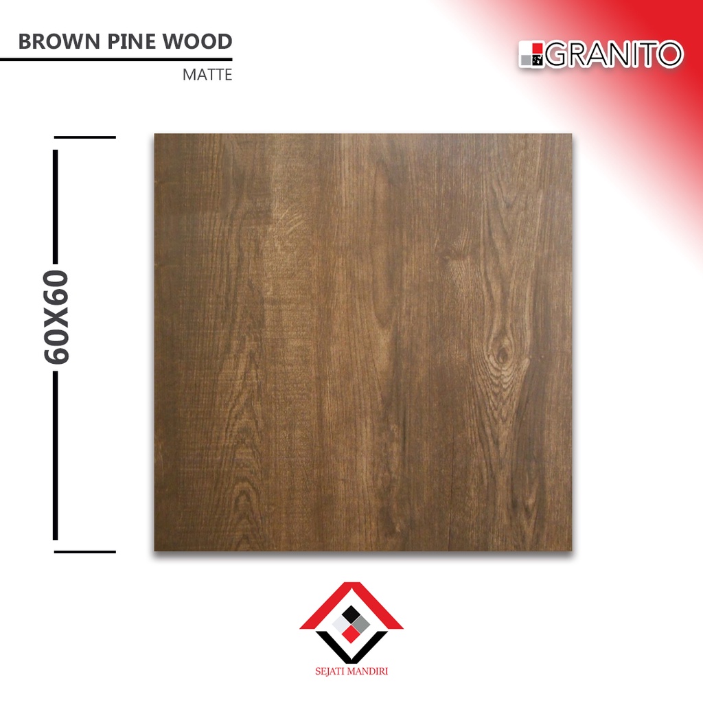 Jual granit 60x60 - motif kayu - granito brown pine wood | Shopee Indonesia