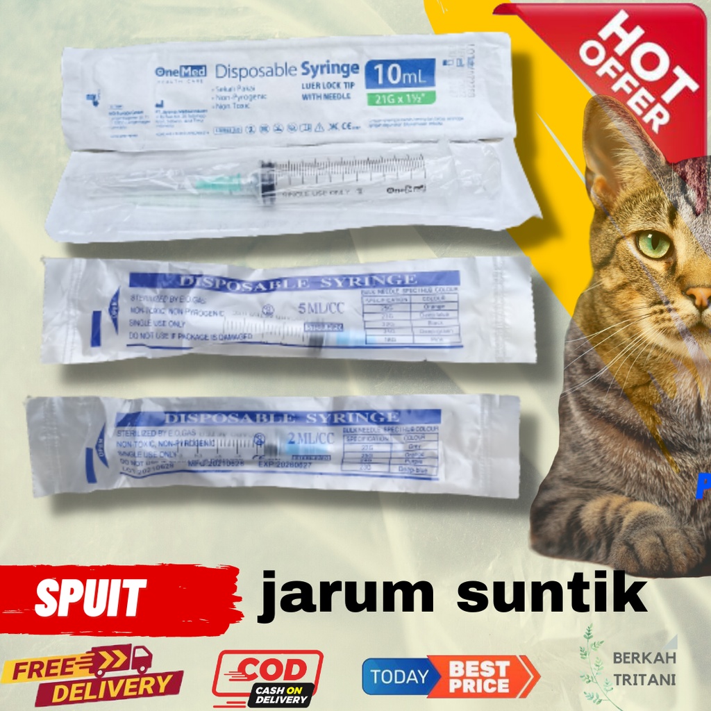 Jual Spuit Kucing Jarum Suntik Hewan 2ml 3ml 5ml 10ml Spet Kucing Pipet ...