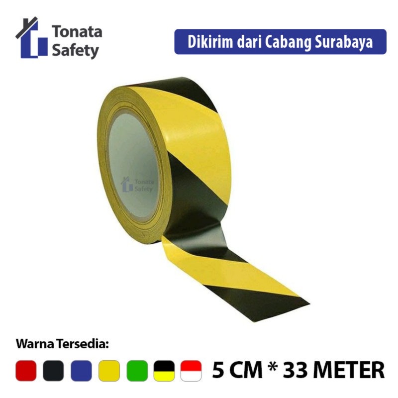 Jual Floor Marking Tonata / Lakban Hitam Kuning / 5 cm x 33 m | Shopee ...