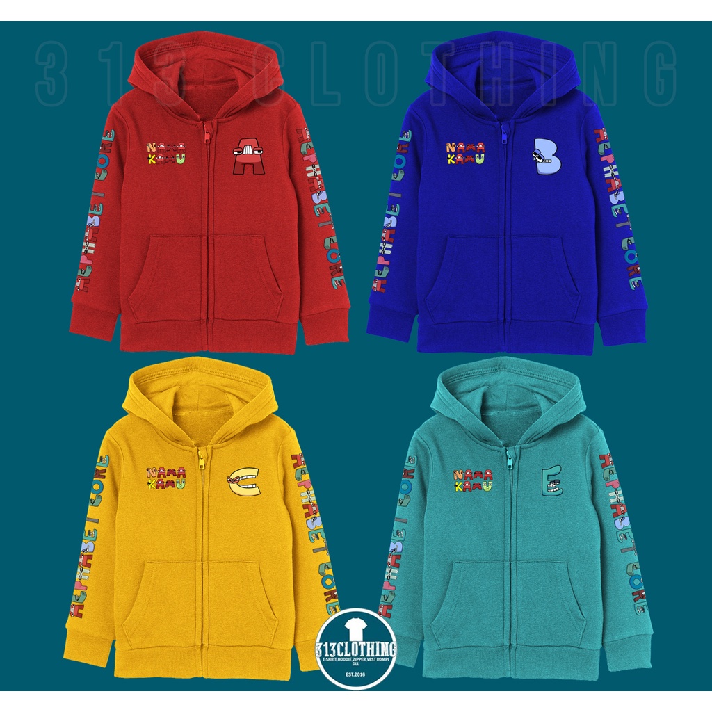 Jual Jaket Hoodie Zipper Anak Alphabet Lore Huruf Hoodie Anak Alphabet ...