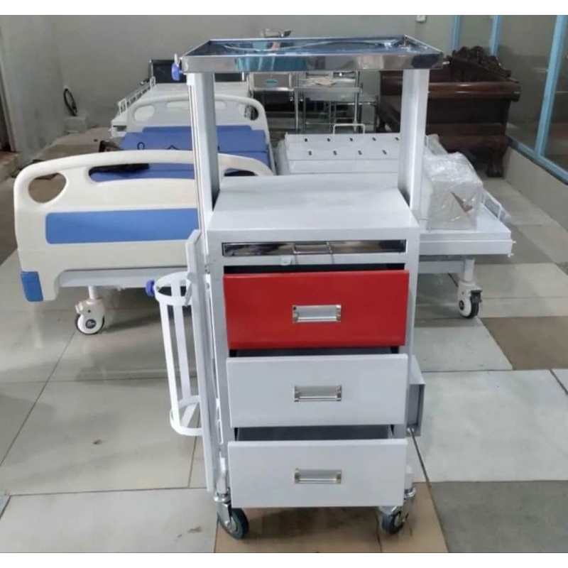 Jual Trolley Emergency Besi | Troli Medis Rumah Sakit | Trolly Darurat ...