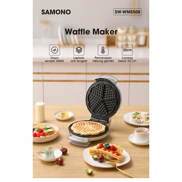 Jual SAMONO Waffle Maker WMS 500 / Alat Pembuat Waffle Roti | Shopee ...