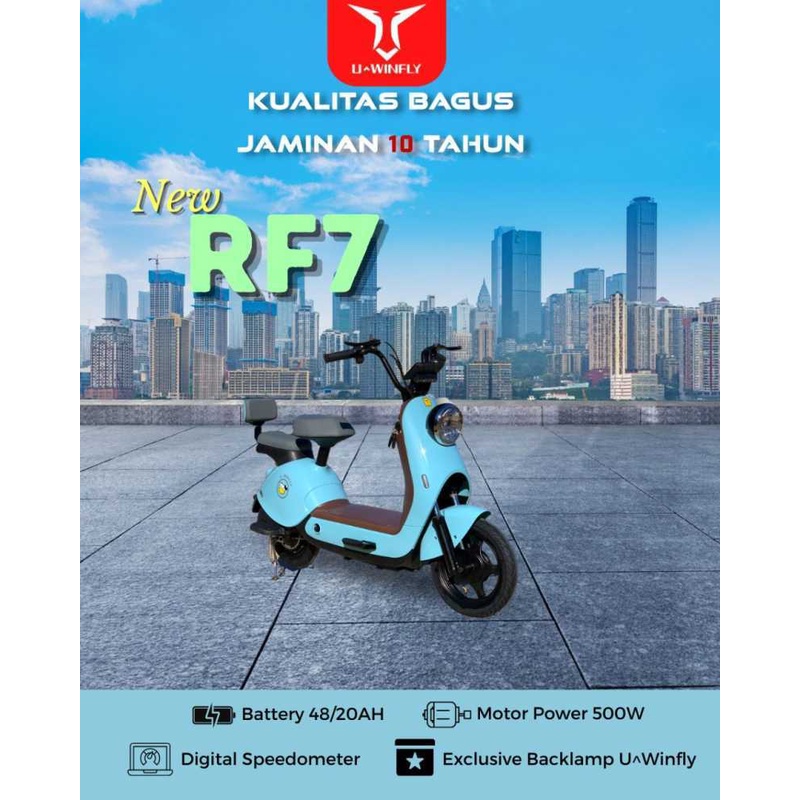 Jual uwinfly sepedah listrik redfish 7 RF7 | Shopee Indonesia