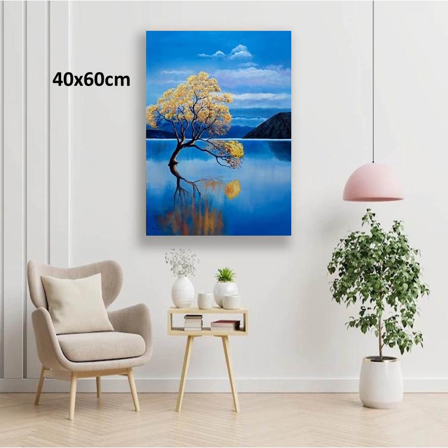 Jual Lukisan Kanvas Canvas 40x60cm Motif Pohon Kuning Aesthetic Asli ...