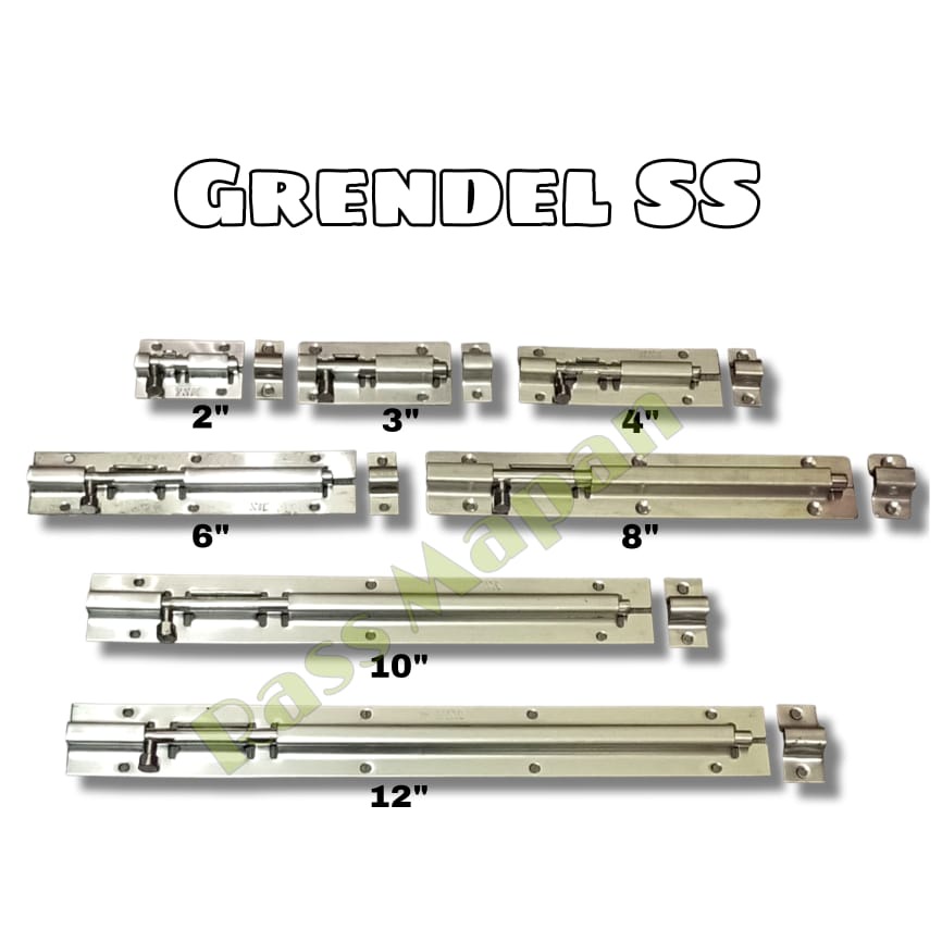 Jual Grendel Pintu Kamar Mandi Lemari SS Stainless Steel 304 2 inch 3 ...