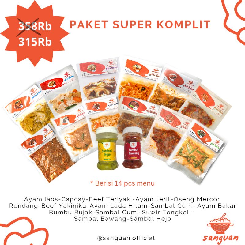 Jual PAKET SUPER KOMPLIT SANGUAN OFFICIAL Frozen Food Makanan Instant ...