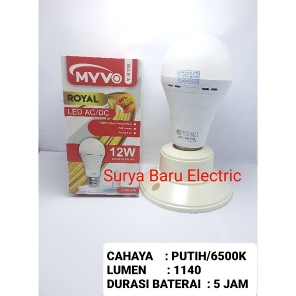 Jual Lampu Emergency LED Bulb Myvo Royal 12 Watt Lampu Darurat Super Murah | Shopee Indonesia