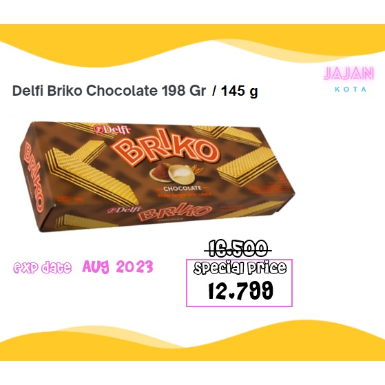 Jual WAFER DELFI BRIKO CHOCOLATE 198 GRAM / 145 gram | Shopee Indonesia