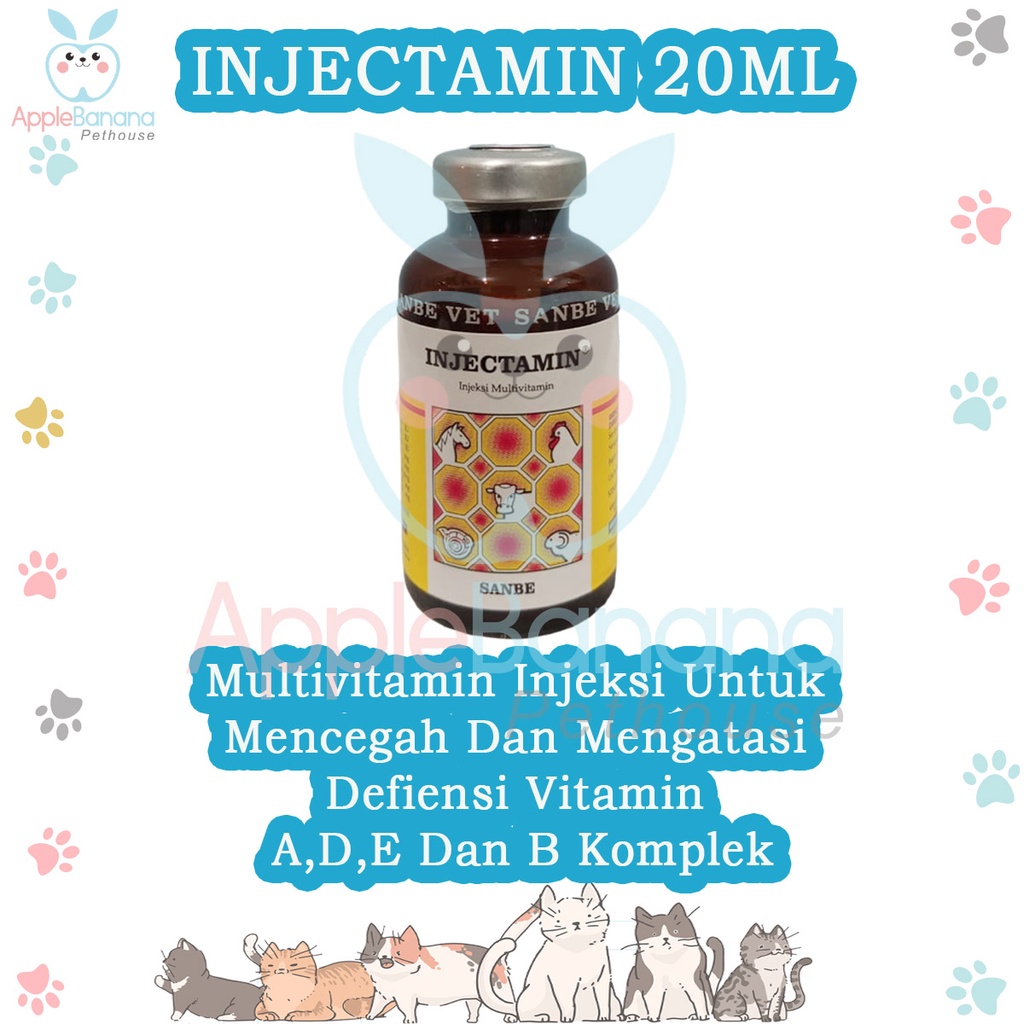 Jual INJECTAMIN 20 ml multivitamin injeksi mengandung vit A, D, E & B ...