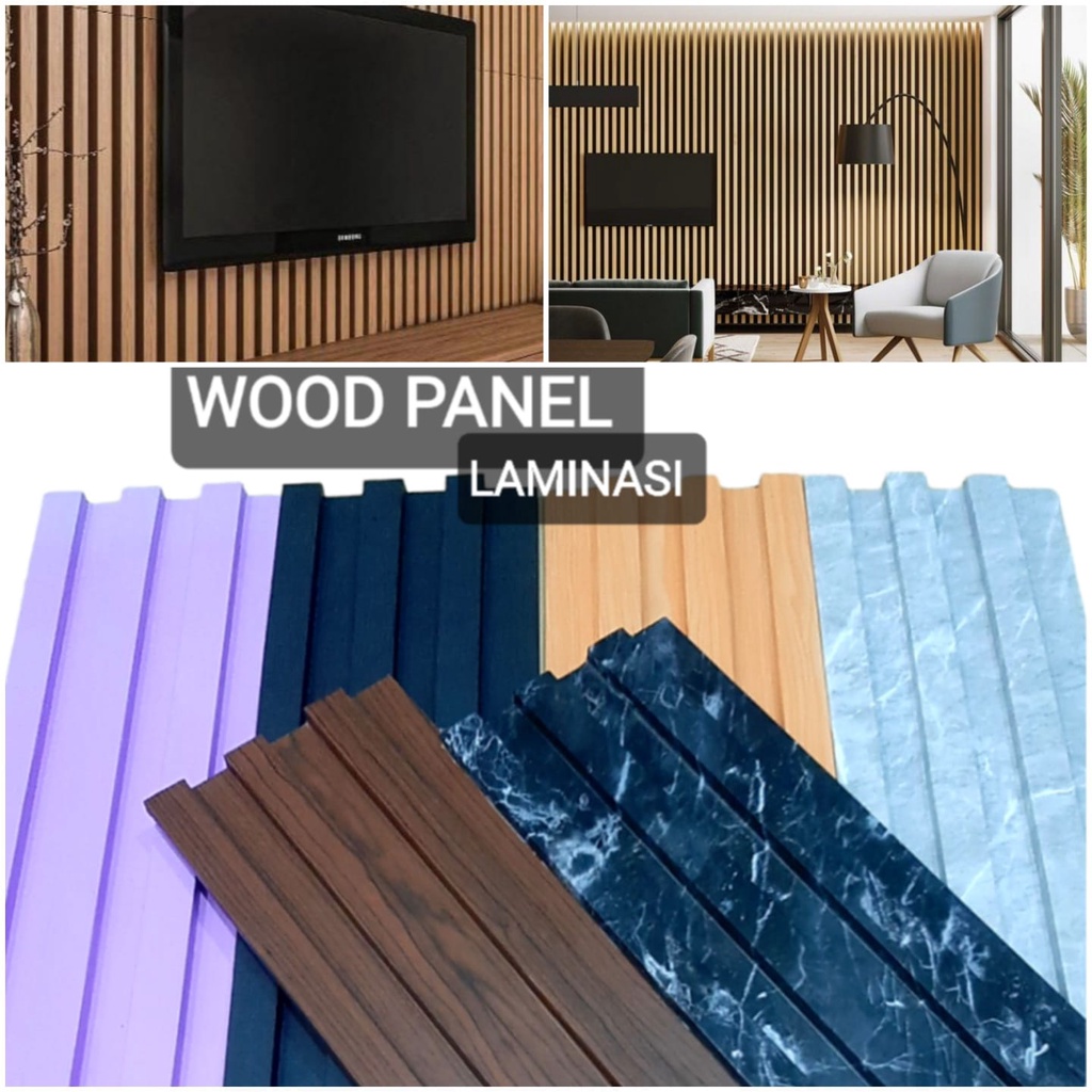 Jual wallpanel panel dinding plywood laminasi stiker pvc lebar 19cm ...