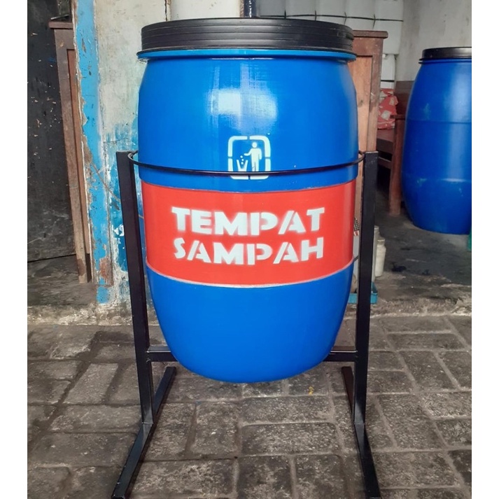 Jual TEMPAT SAMPAH 50 LITER / TONG SAMPAH DRUM + BESI | Shopee Indonesia