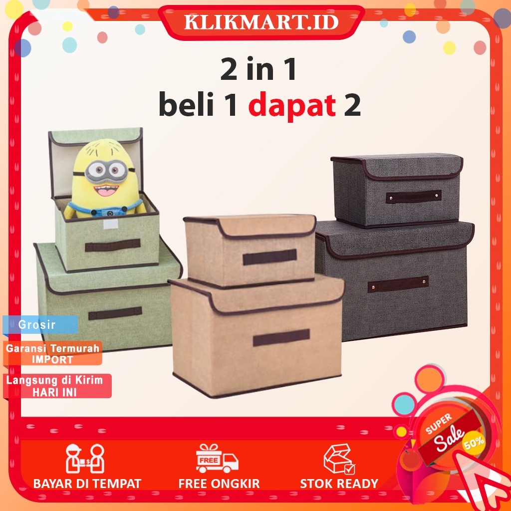 Jual Km-293 Storage Box 2in1 Box Organizer Tempat Penyimpanan Baju ...