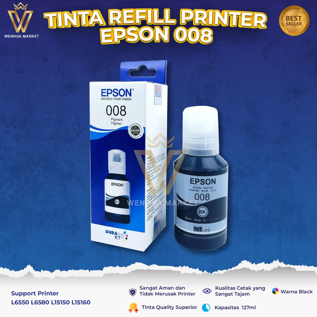 Jual Tinta Epson 008 Black Tipe Printer L6550 L6580 L15150 | Shopee ...