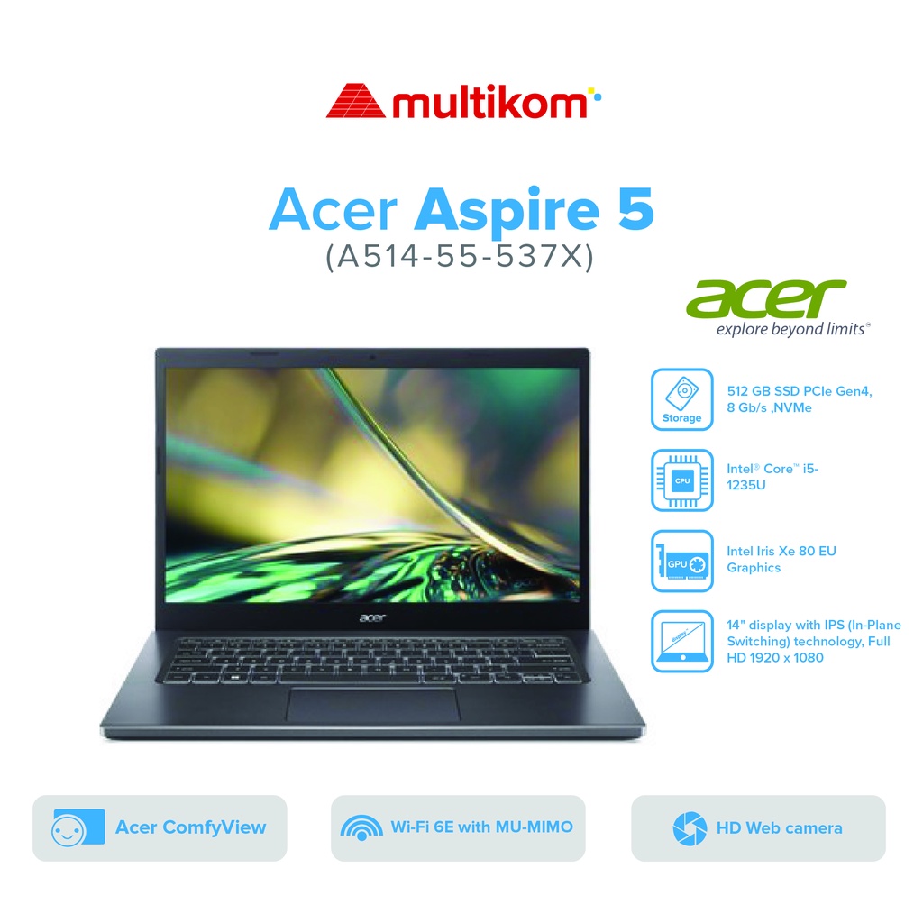 Jual Acer Aspire 5 A514-55 537X i5-1235U 8GB 512SSD W11 OHS | Shopee Indonesia