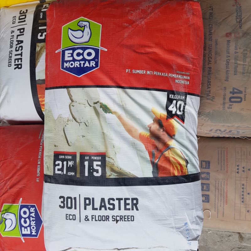 Jual ECO 301 SEMEN INSTAN PLASTER DINDING, PERATA LANTAI 1SAK 40KG | Shopee Indonesia