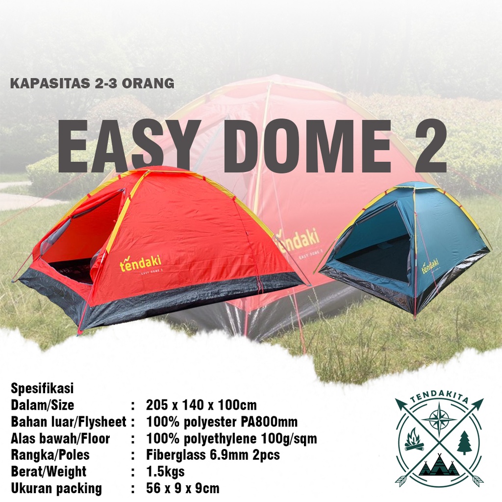 Jual Tenda Dome | Tenda Camping | Tendaki | Tendaki Easy Dome 2 | Tenda ...