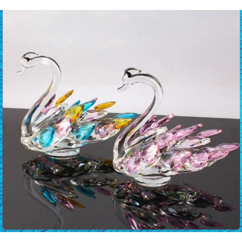 Jual REAL PIC HIASAN MEJA AESTHETIC KRISTAL BENTUK ANGSA WARNA KUNING ...