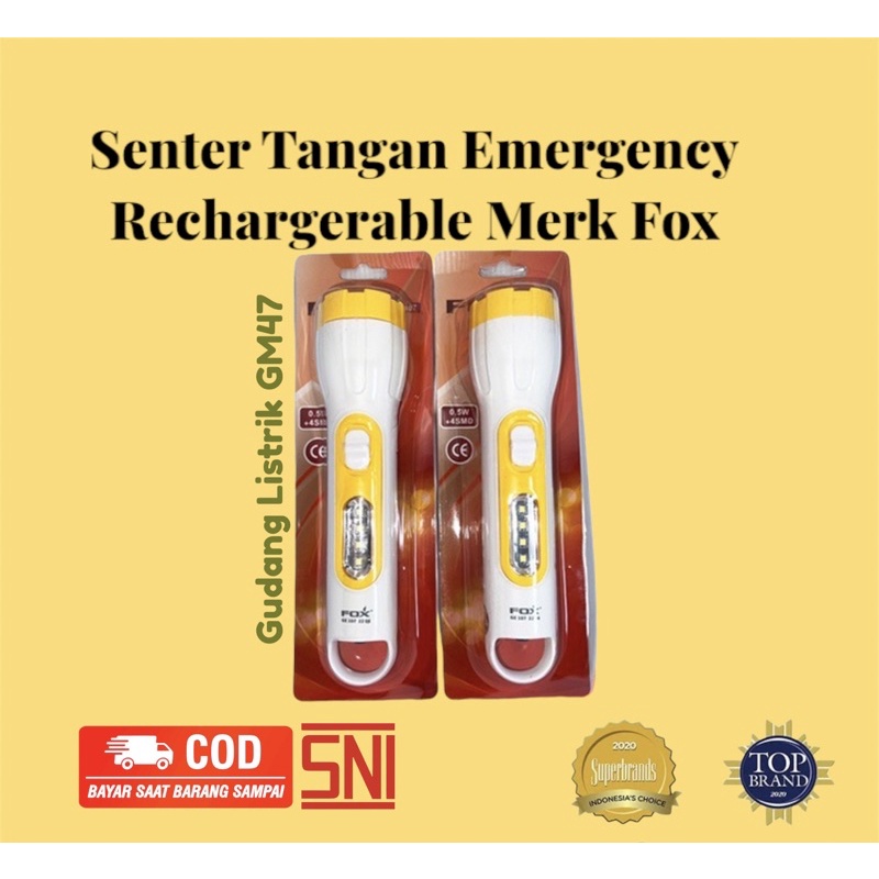 Jual Senter Cas Fox / Lampu Darurat Emergency | Shopee Indonesia