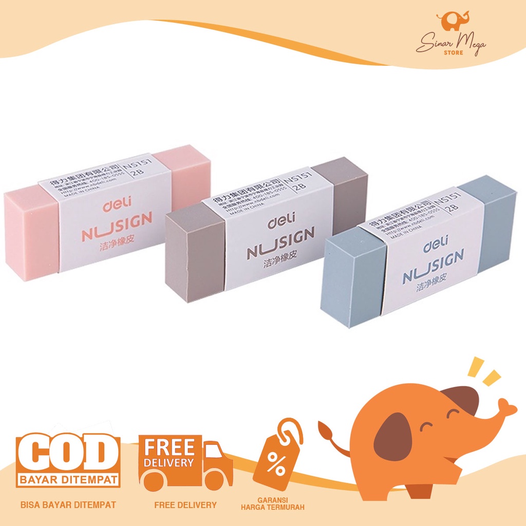 Jual Deli Nusign Eraser NS151 / Penghapus Elastis Warna Pastel Lucu ...