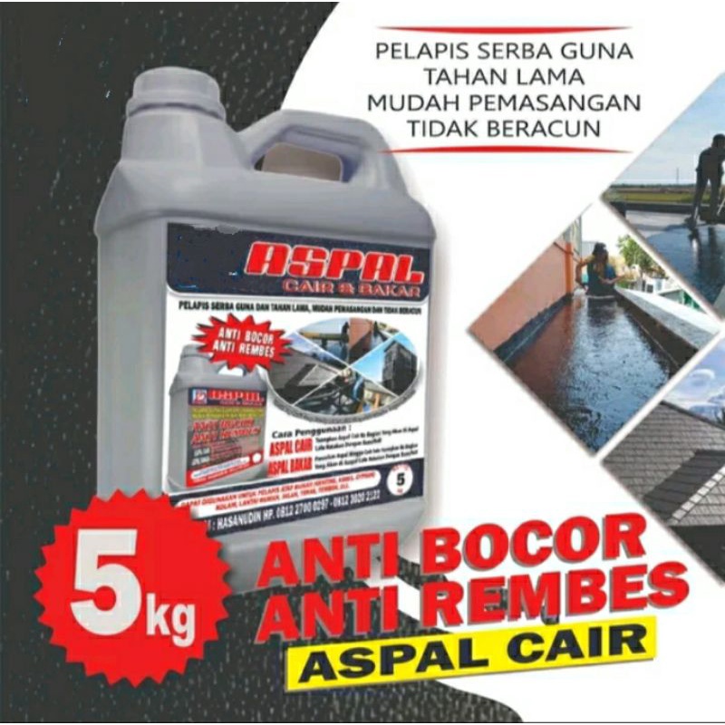 Jual ASPAL CAIR 5 KG asphalt emulsion / aspal waterproofing/ pelapis ...