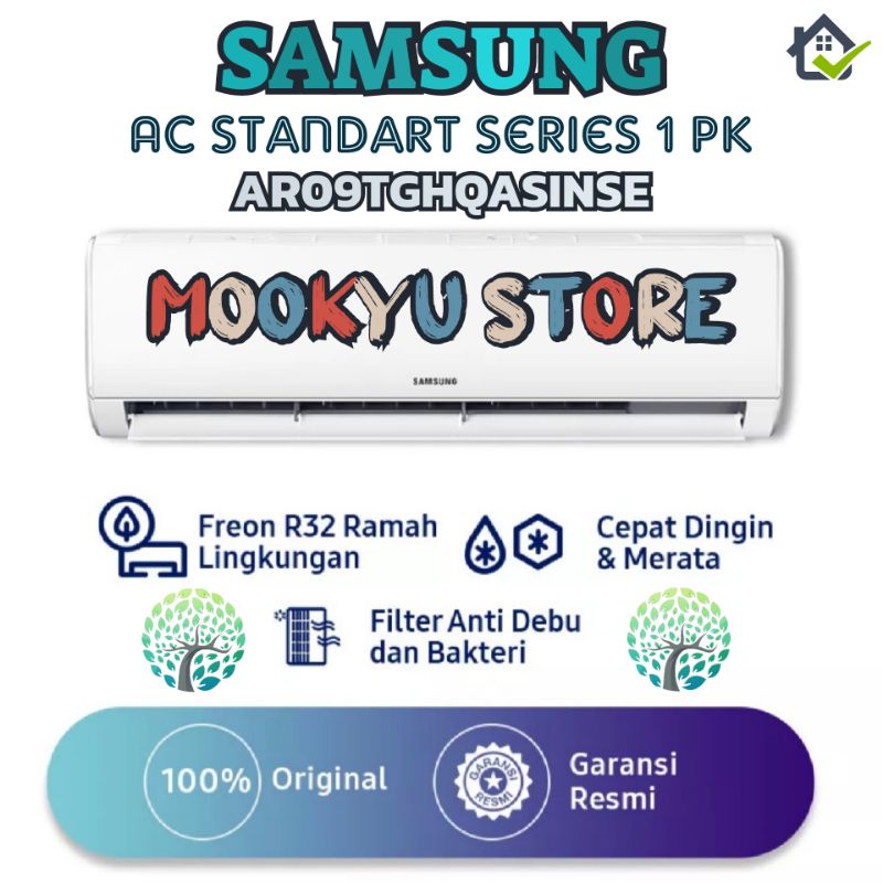 Jual AC SAMSUNG STANDARD SERIES 1 PK AR09TGHQASINSE | Freon R32 & 824 ...