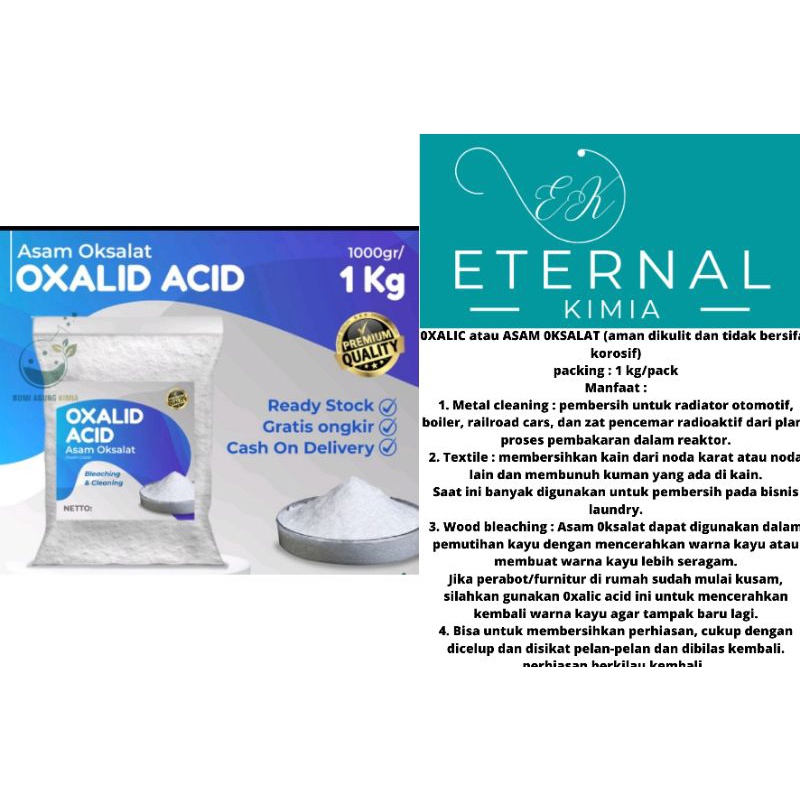 Jual oxalic acid / asam oksalat /osasir 1 kg / pembersih kerak | Shopee ...