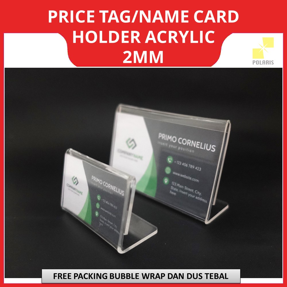 Jual PRICE TAG ACRYLIC NAME CARD BUSSINES CARD HOLDER - LABEL HARGA ...