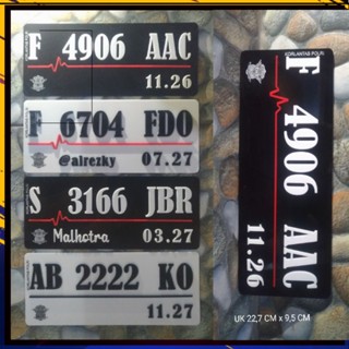 Jual plat motor rapi dasar putih dan hitam bahan acrylic tebal baut ...