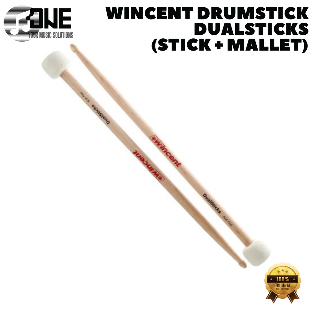 Jual Wincent Stik Drum Dualsticks (Stick + Mallet) | Shopee Indonesia