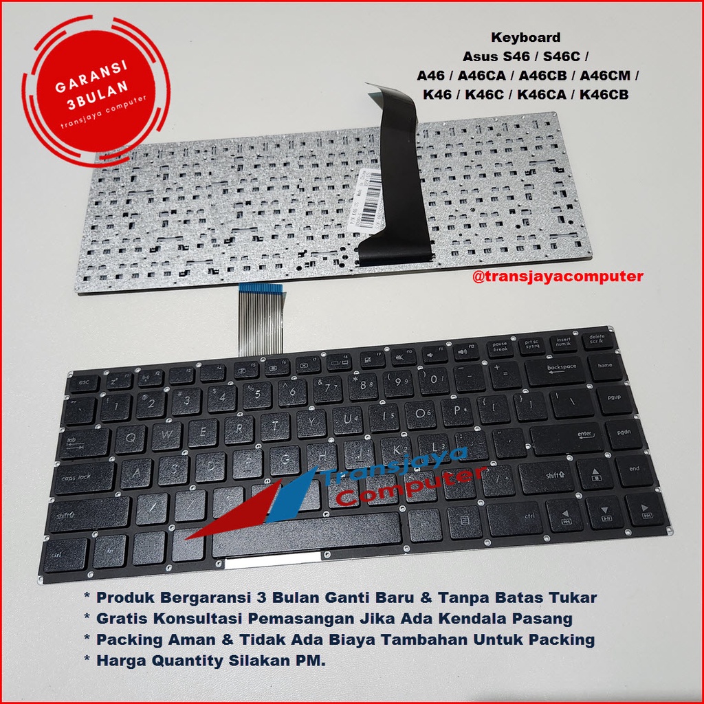 Jual Keyboard Asus S46 S46C S46CB A46 A46CA A46CB A46CM A46C A46E K46 K46C K46CA K46CB K46CM ...