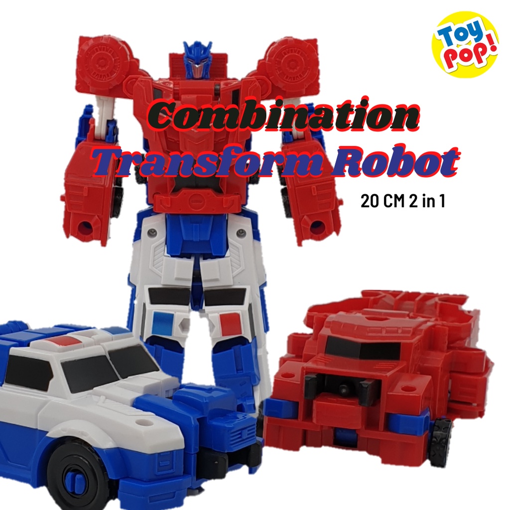 Jual Mainan Robot Warrior Combination Transformer 2 in 1 Merah | Shopee ...