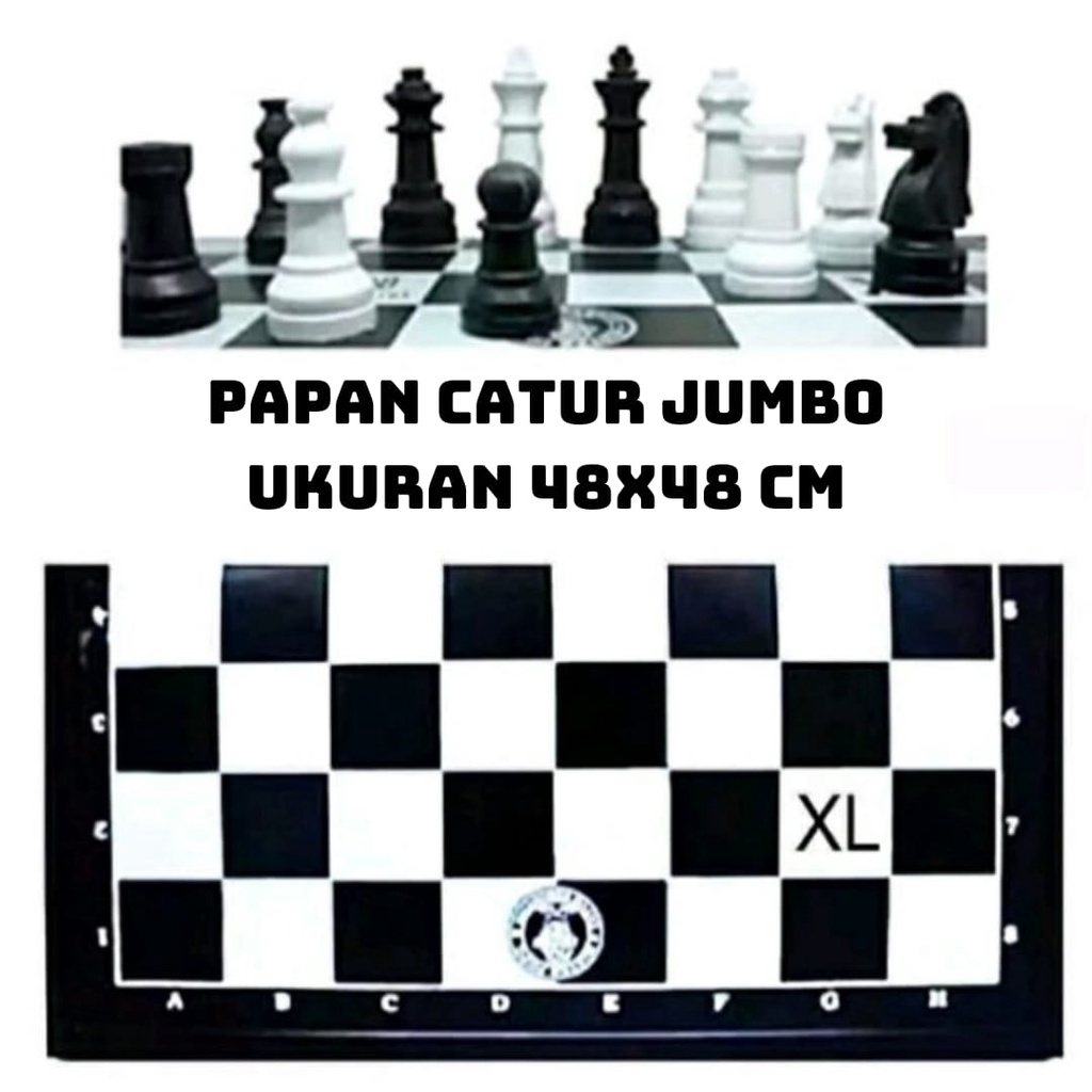 Jual az PAPAN CATUR BIDAK PLASTIK JUMBO 48CM X 48CM /FOLDING CHESS BOARD | Shopee Indonesia