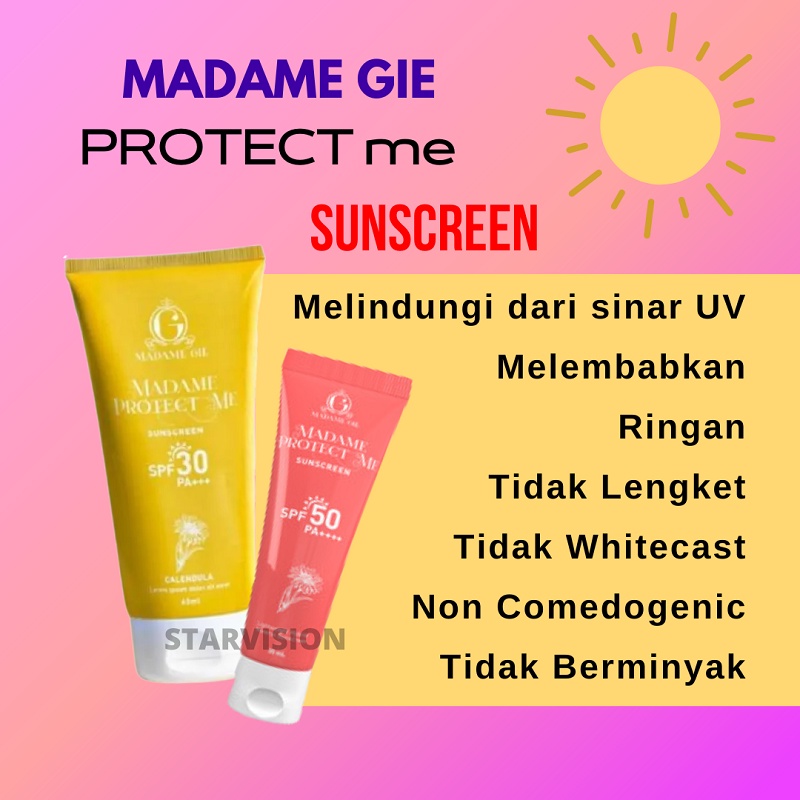 Jual Madame Gie Sunscreen Protect Me SPF30 SPF50 PA +++ With Calendula ...