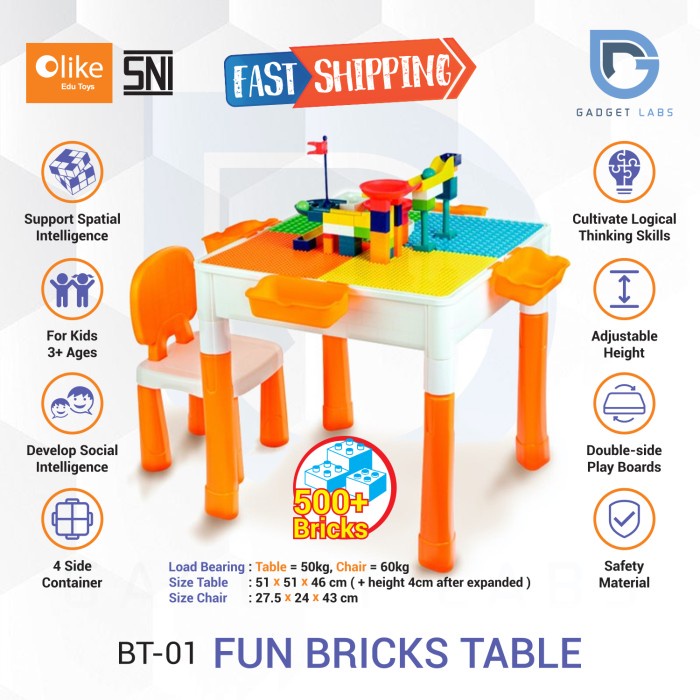 Jual {MainanStore} Olike Fun Bricks Table Edu Toys Permainan Edukasi ...